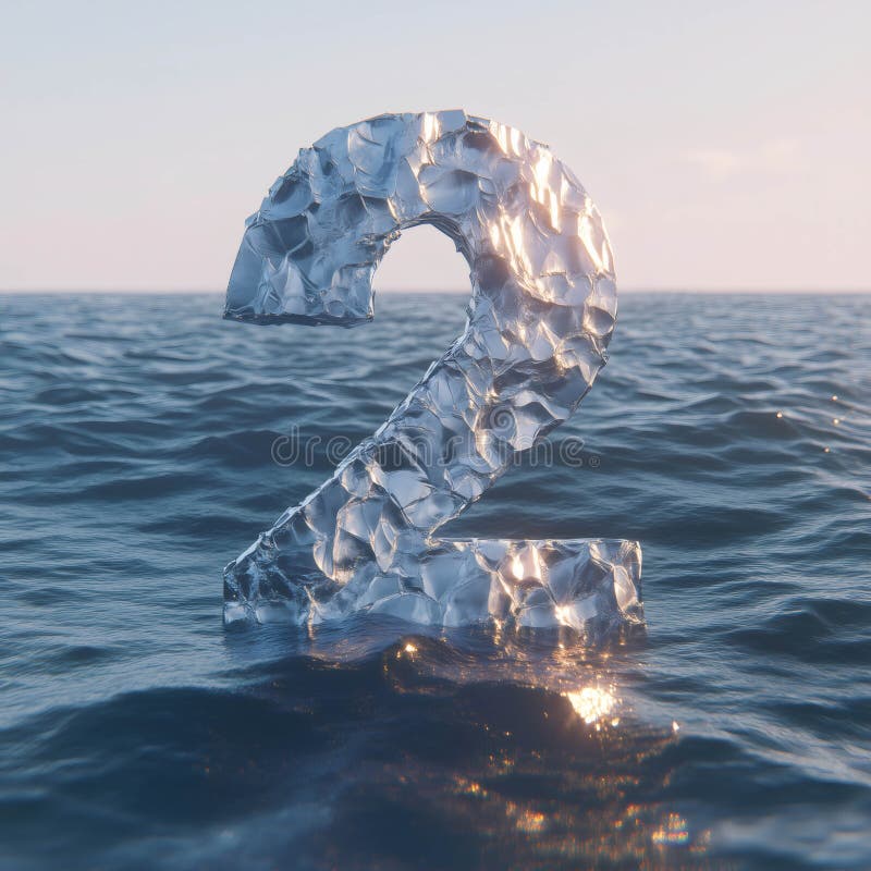 Ice Number Two Floating on the Ocean Surface Stock Illustration ...