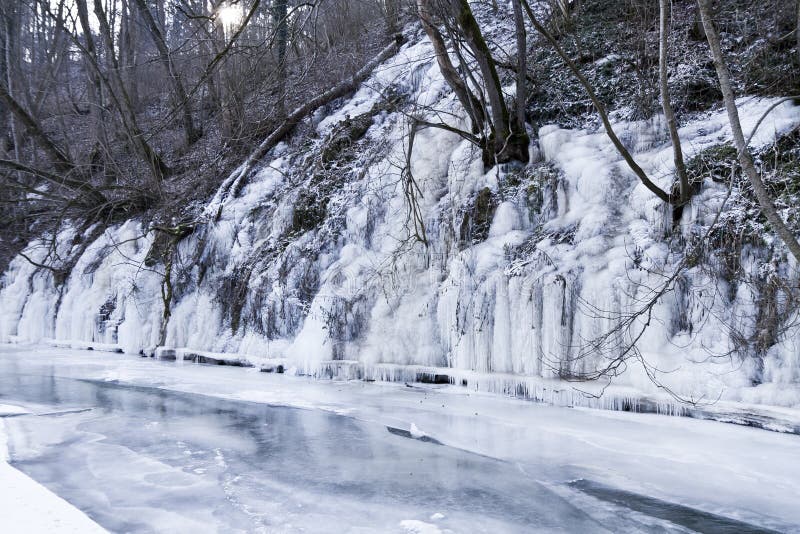 Ice over river stock image. Image of frozen, snow, forest - 23797051