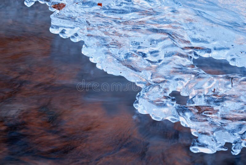 Ice over the stream stock image. Image of autumn, freeze - 33124807