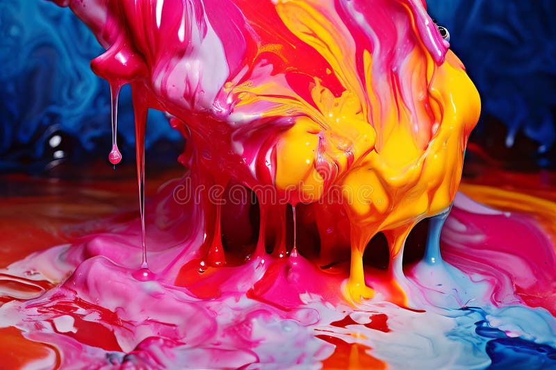 Ice Paint Melting Close Up Document the Process of Ice Painted W Stock ...