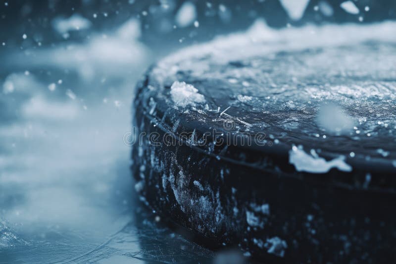 Ice Particles Flying from Fast Hockey Puck. Stock Illustration ...