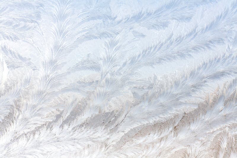 Ice Pattern on on Glass. Frosty Pattern in Winter Time Stock Image ...