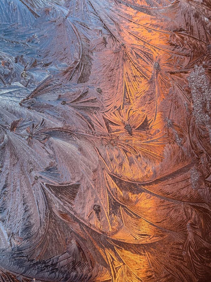 Ice Pattern on Glass - Texture. Ice Texture on Surface - Winter Texture ...