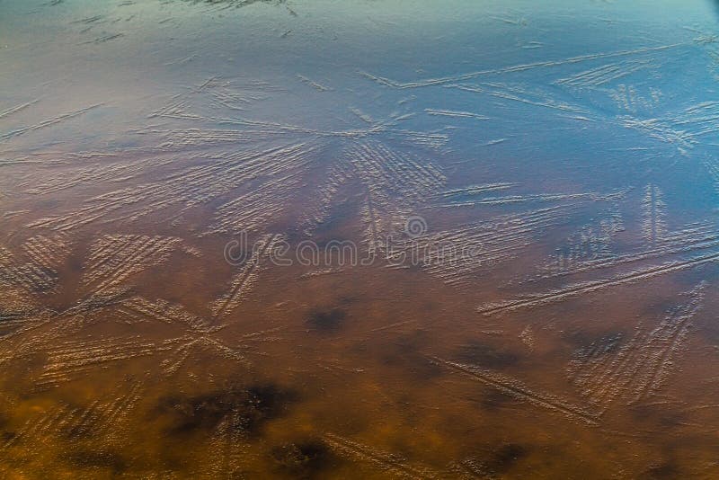 Ice pattern on pond stock photo. Image of abstract, water - 117894128