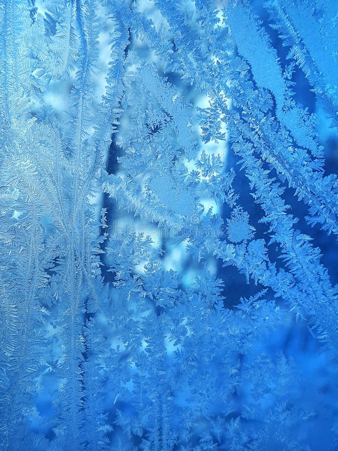 Ice Pattern on Winter Glass Stock Photo - Image of macro, sparkle ...