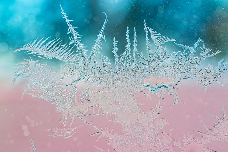 Ice Patterns on Glass in Winter, Stock Image - Image of background ...