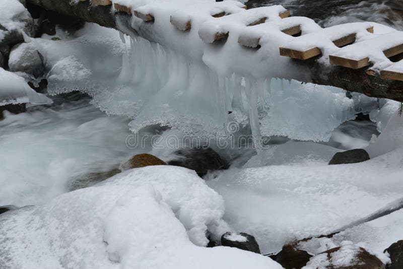 Ice patterns. stock photo. Image of river, white, mountains - 136210244