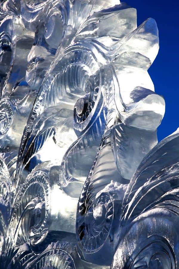 Ice patterns ice sculpture stock photo. Image of texture - 93117420