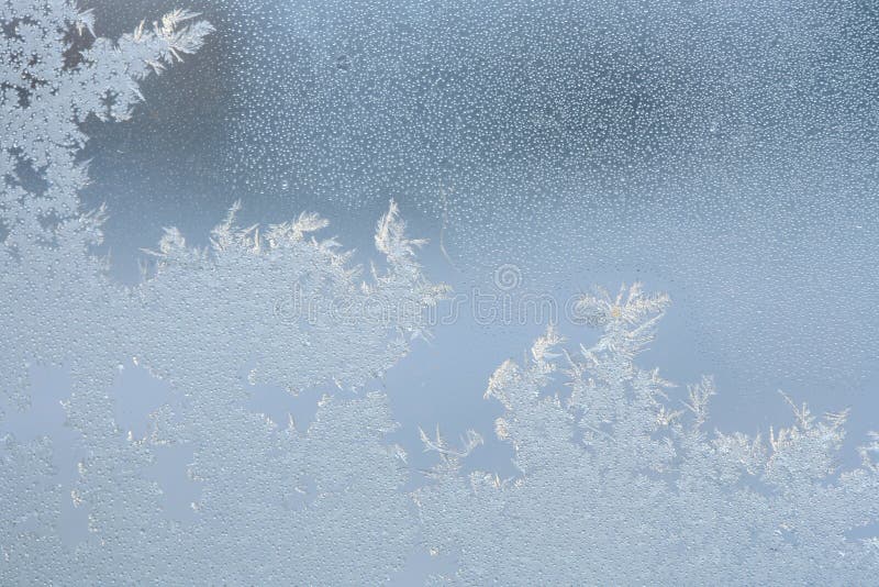 Ice Patterns on the Window during Strong Frost. Stock Image - Image of ...