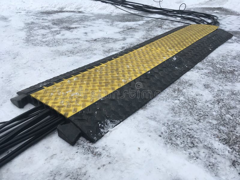 Ground cable protector stock photo. Image of plastic - 108167274