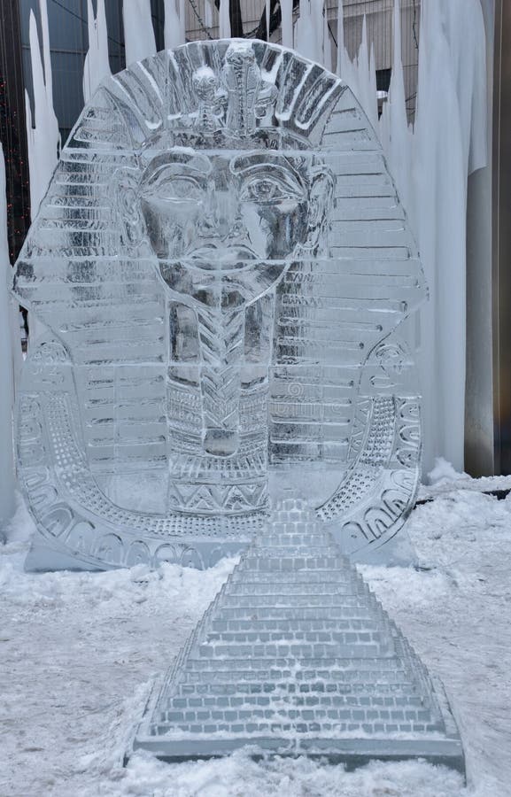 Ice Pharoh and Miniature Pyramid Editorial Photography - Image of ...
