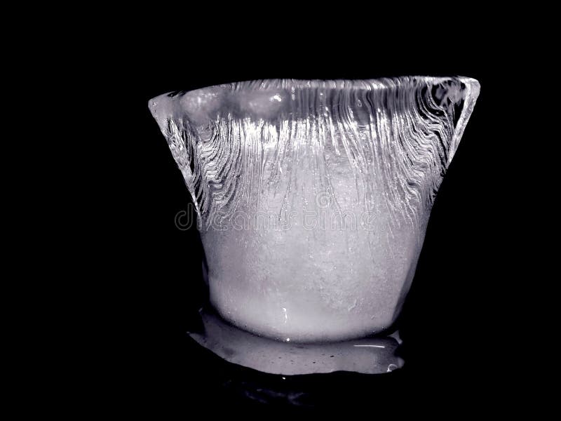 Ice Piece with Amazing Patterns Stock Image - Image of background, dark ...