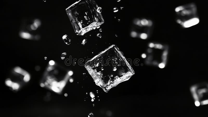 Ice Pieces Scattered Across a Dark Background, Showing the Dispersal of ...