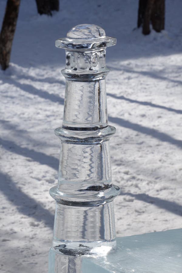 Ice Pillar with Light and Shadow Editorial Photography - Image of ...