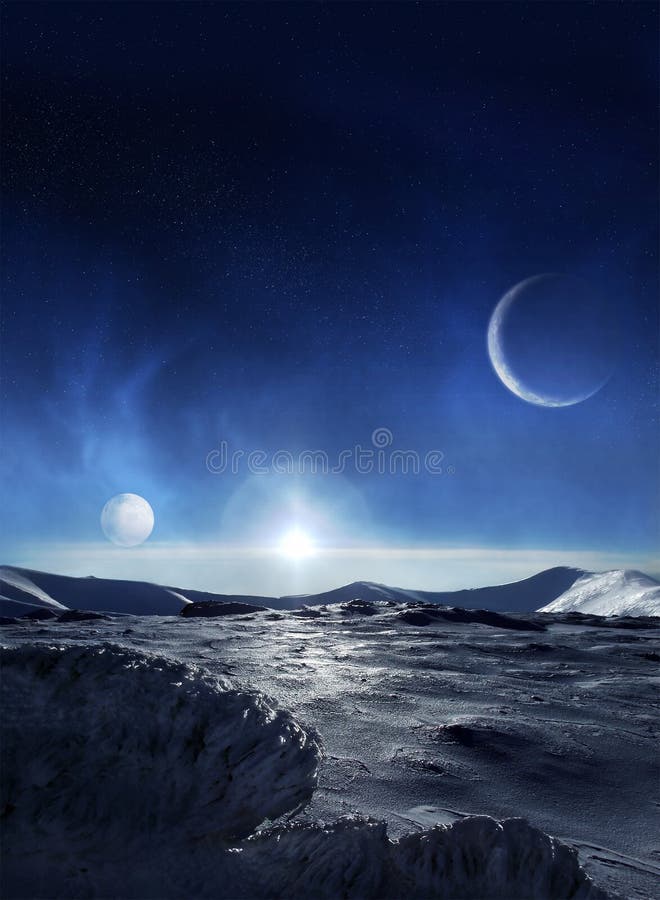 Ice planet stock photo. Image of cosmic, beautiful, clouds - 14353320