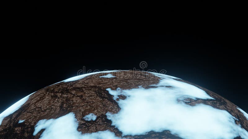 Ice Planet or Ice Age Cold World Rotate Motion Background in Right ...