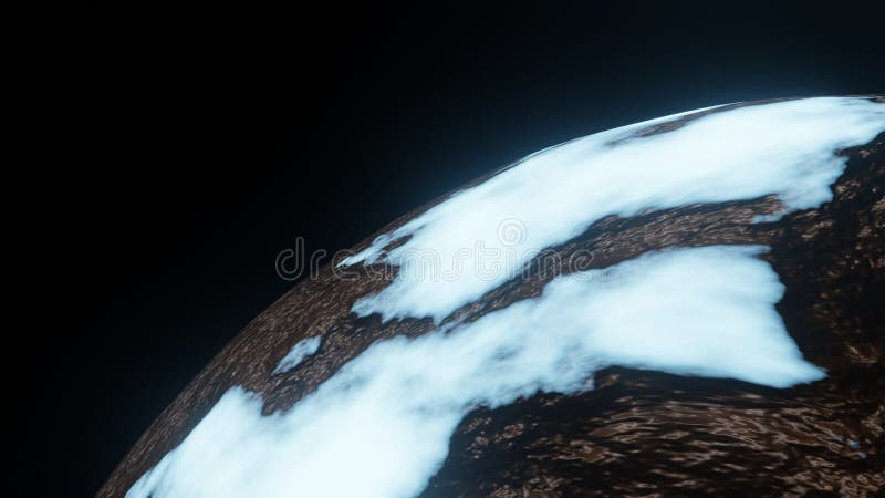 Ice Planet or Ice Age Cold World Rotate Motion Background on Side Frame ...