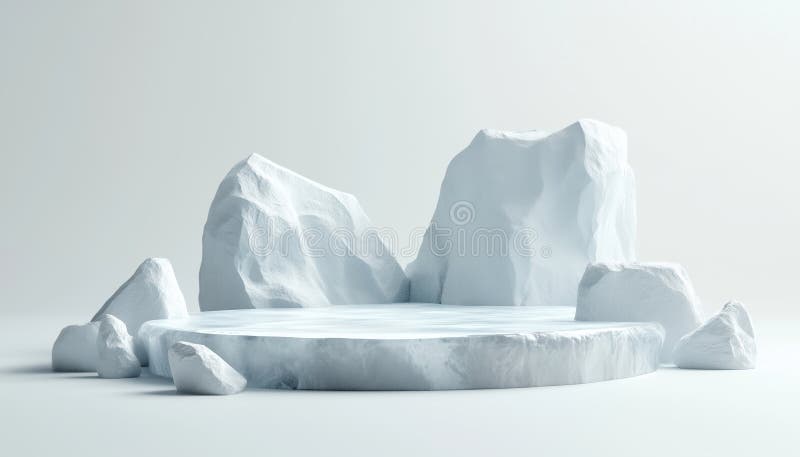 Ice Platform for Showcasing Product Render Stock Photo - Image of ...
