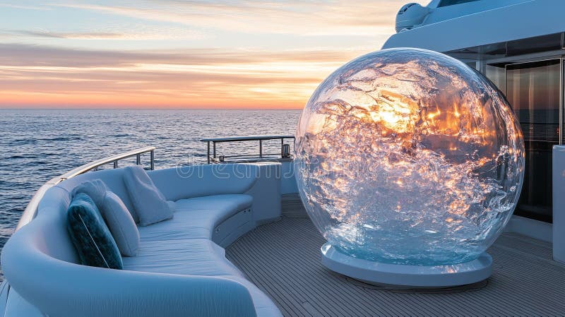 Ice Pod on Yacht Deck, Ocean View . Stock Photo - Image of tourism ...