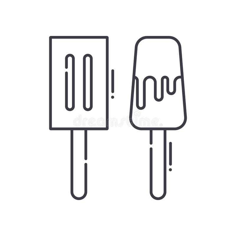 Ice Pop Concept Icon, Linear Isolated Illustration, Thin Line Vector ...