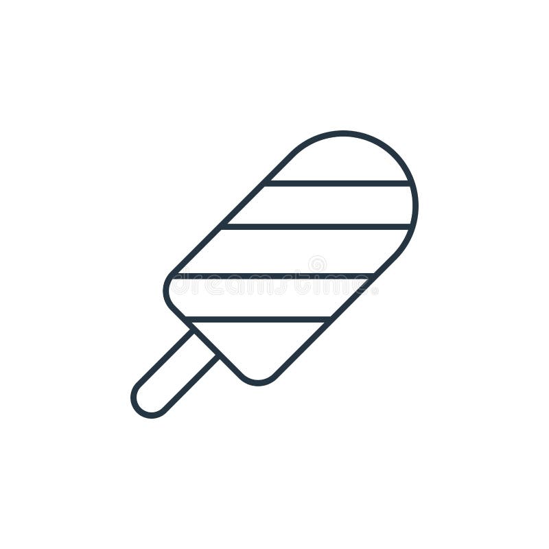 Ice Pop Vector Icon Isolated on White Background. Outline, Thin Line ...