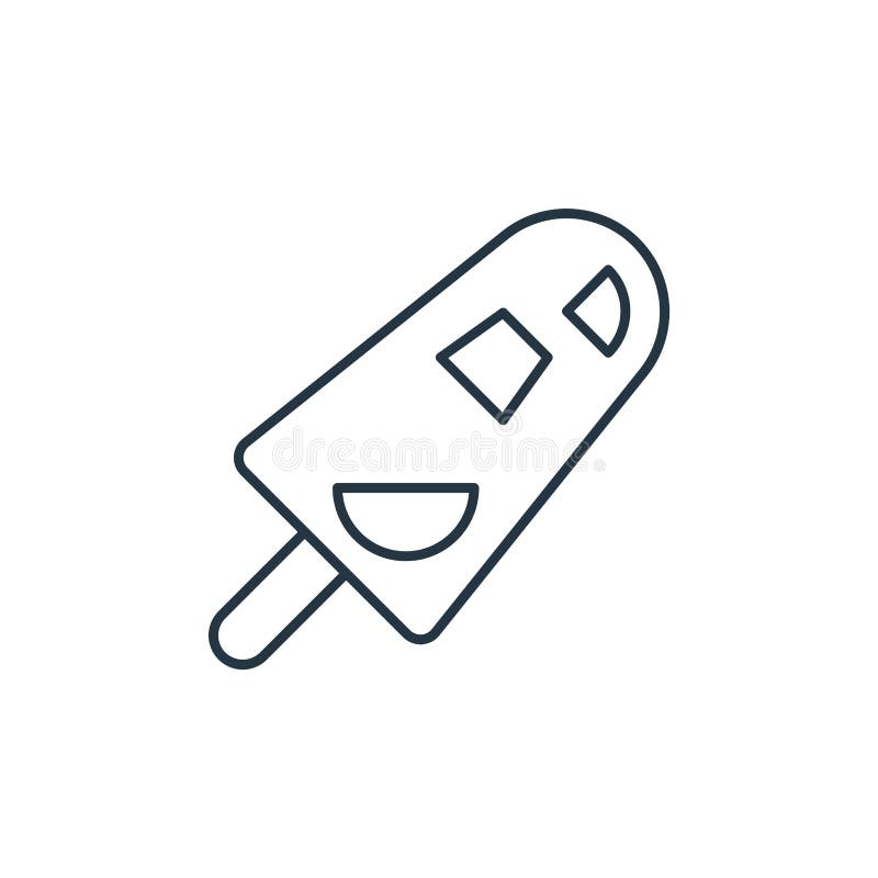 Ice Pop Vector Icon Isolated on White Background. Outline, Thin Line ...