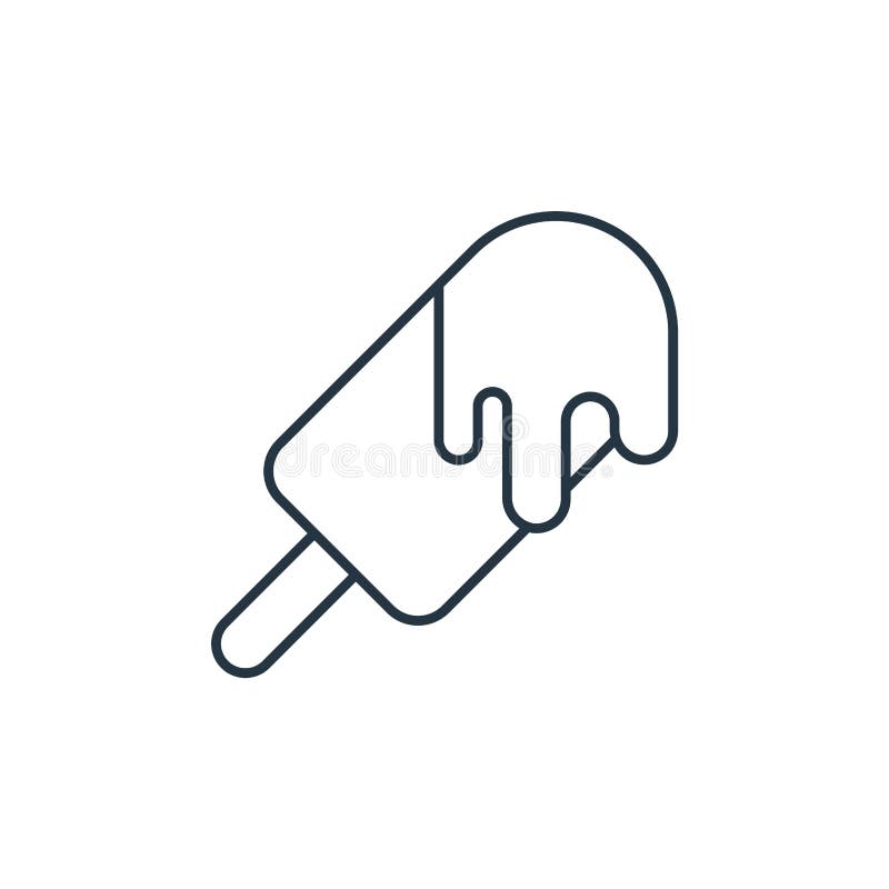 Ice Pop Vector Icon Isolated on White Background. Outline, Thin Line ...