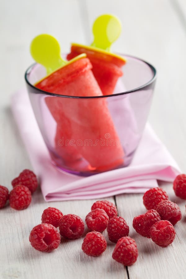 Ice pops in a glass stock photo. Image of serviette, homemade - 68372084