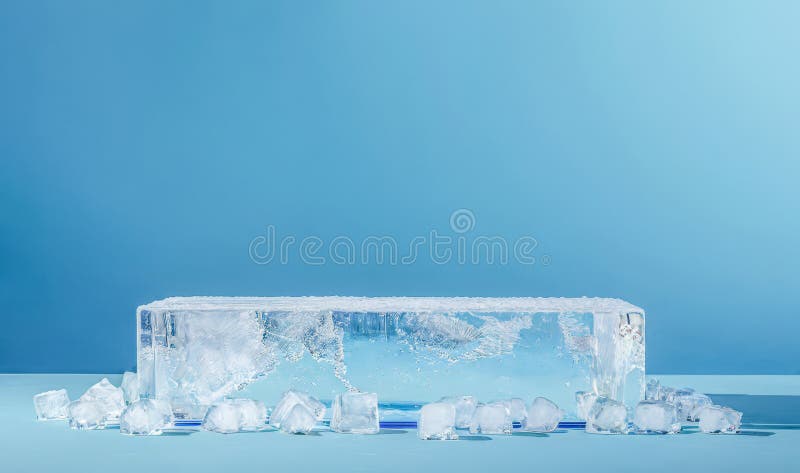 Ice Product Presentation Backdrop. Clear Ice Block Product Display ...