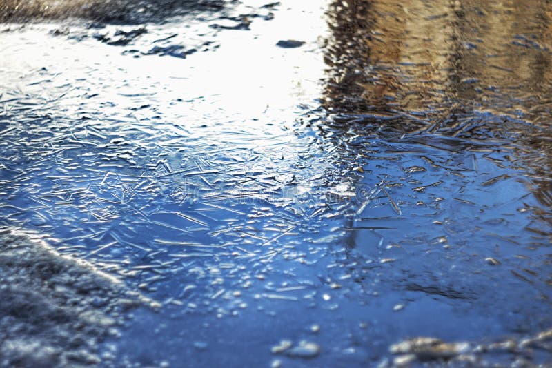 Puddle frost stock image. Image of abstract, cold, frost - 66938203