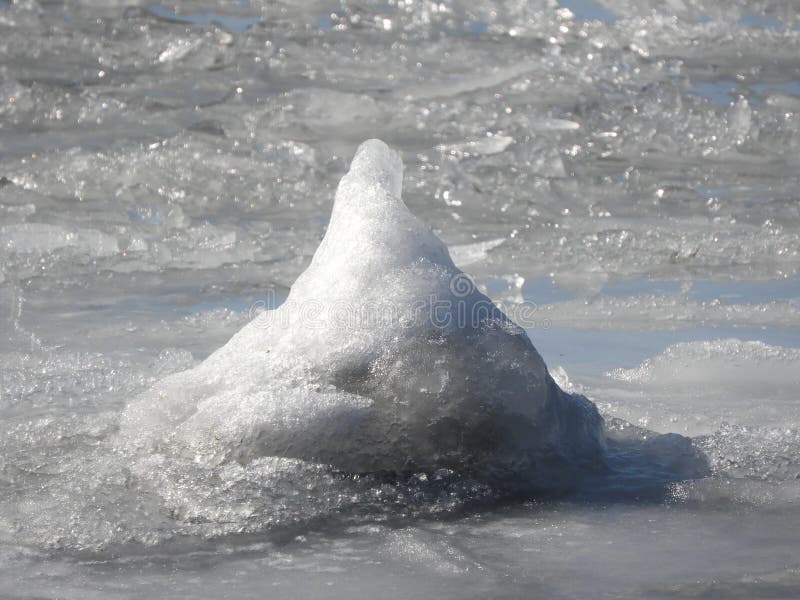 Ice Pyramid Formed in Cayuga Lake Freezing Waters Stock Photo - Image ...