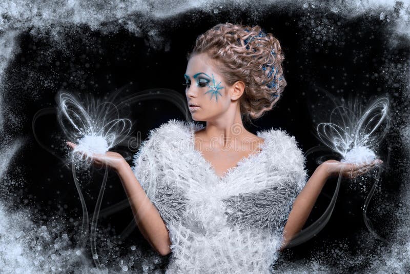 Portrait of winter queen stock image. Image of closeup - 14284379