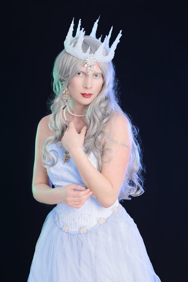 Beautiful Ice Queen Making Snow Stock Photo - Image of magical, fantasy ...