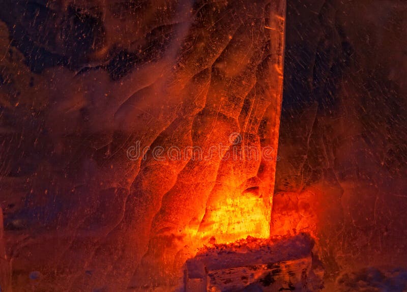 Ice Red Color Backlight, Abstract Background of Ice Texture from Ice ...