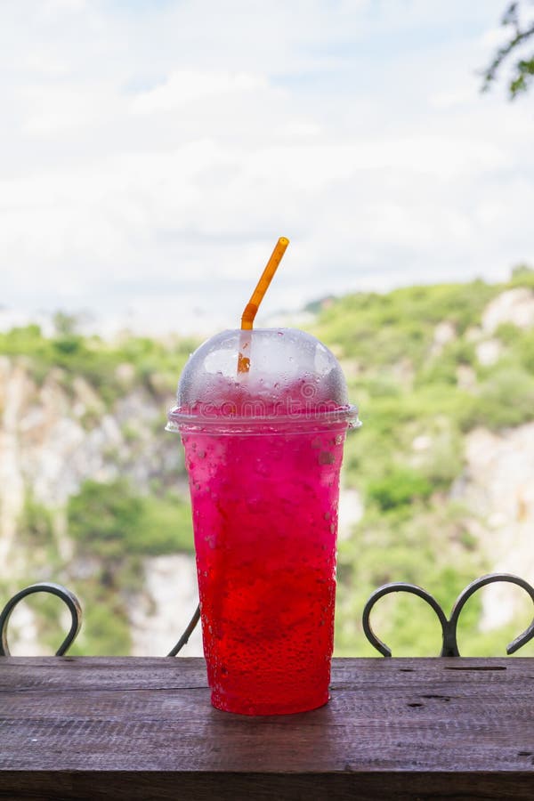 Ice Red Soda Plastic Cup Soft Drink Stock Image - Image of food, glass ...