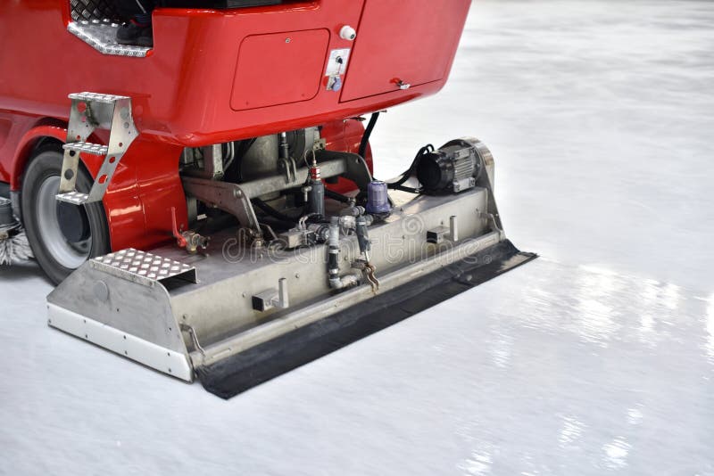Ice Resurfacer Machine on Ice Rink Closeup Stock Image - Image of drive ...