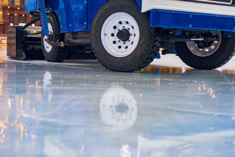 Ice resurfacer working stock image. Image of christmas - 199425989