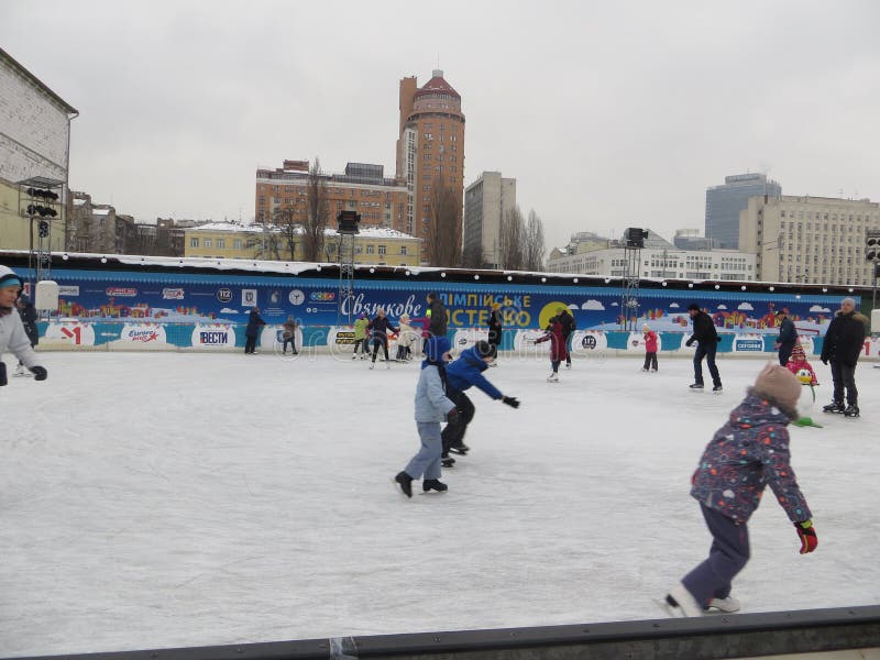 Ice Rink in Kiev editorial photography. Image of ukraine - 66456852