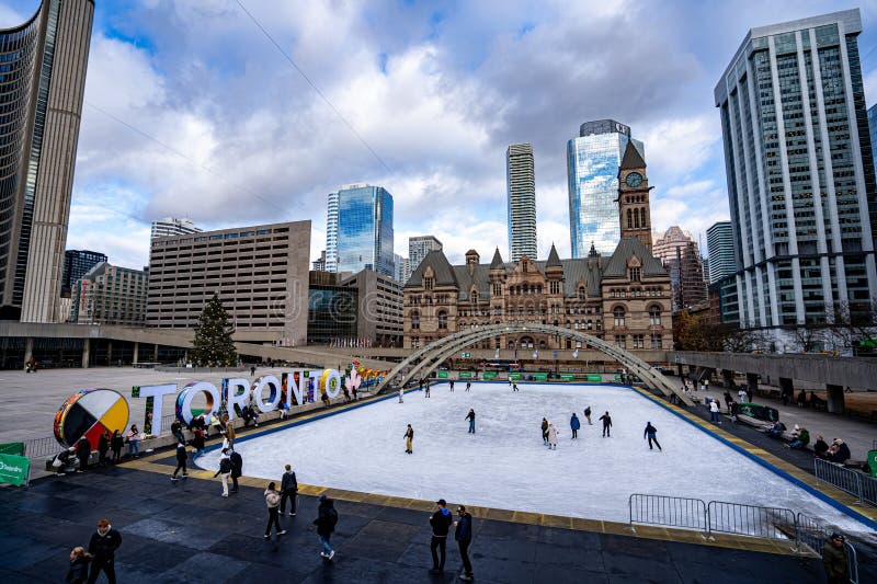 The Ice Rink at Nathan Phillips Square. Editorial Photography - Image ...