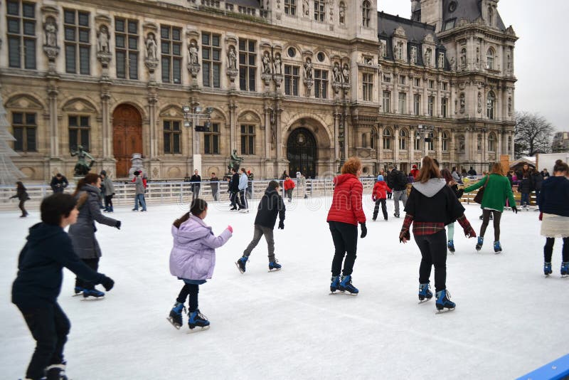 Ice Rink in Paris editorial photography. Image of town - 29498347