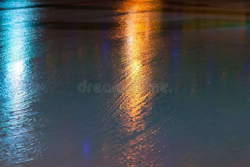 Ice Rink Texture with Colorful Reflections, Abstract Skating Background ...