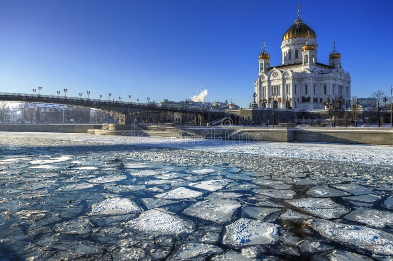 Ice River stock image. Image of river, water, frost, bridge - 12522275