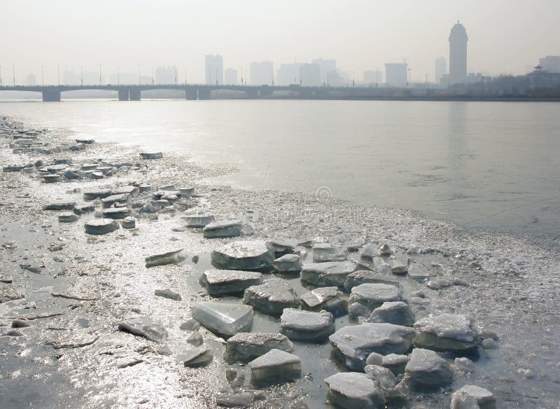 Ice river stock image. Image of cubes, lake, city, landscape - 28658241