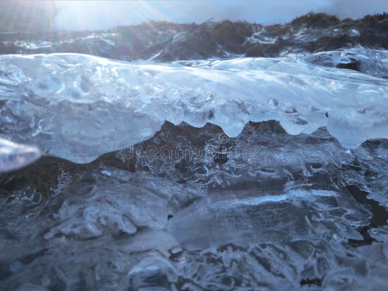Ice on the River with Beautiful Patterns Stock Photo - Image of frosty ...