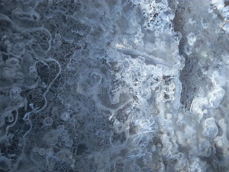 Ice on the River with Beautiful Patterns Stock Image - Image of ...