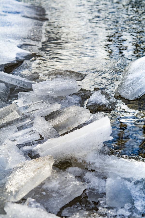 Ice in river stock photo. Image of crack, spring, natural - 110725902