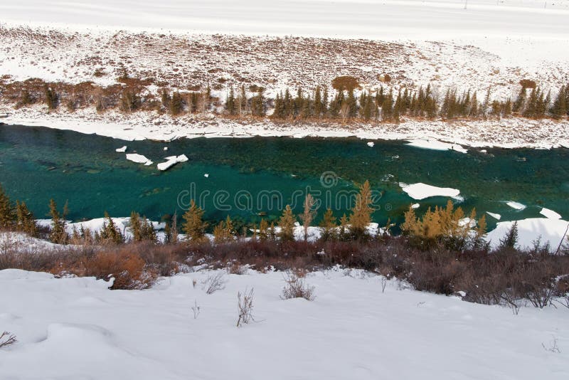 Ice on the River Floating Ice Floes of the River are Being Released ...