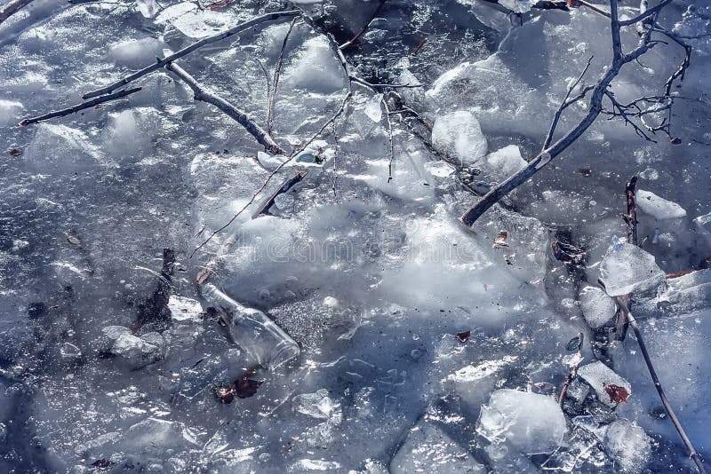 Ice on the River. Frozen River. Ice Winter Background. Ice Texture ...