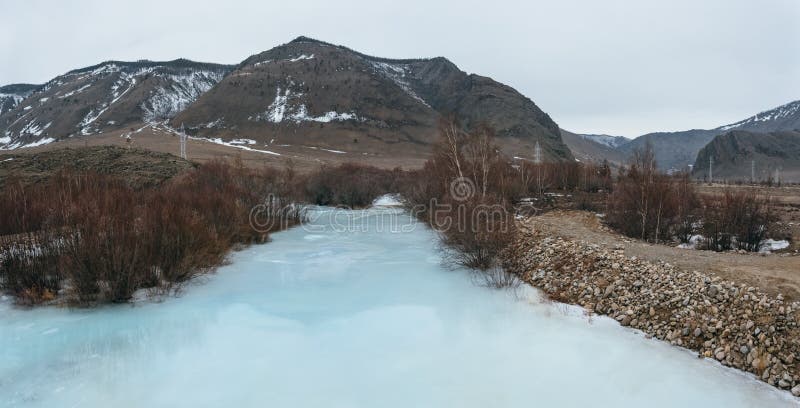Ice on the River in the Spring. Stock Image - Image of icicles, lake ...