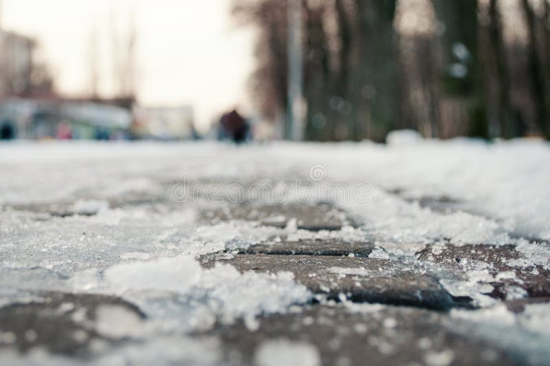 Ice on the Road Snow Winter Cold Stock Image - Image of snow, track ...
